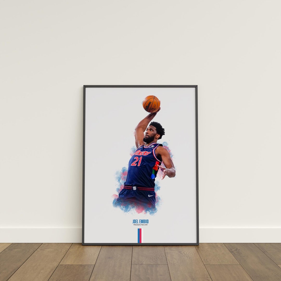 Joel Embiid Poster, Basketball Poster, NBA Poster, Sports Poster ...