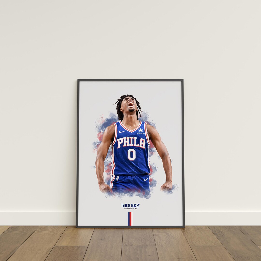 Tyrese Maxey Poster, Basketball Poster, NBA Poster, Sports Poster ...