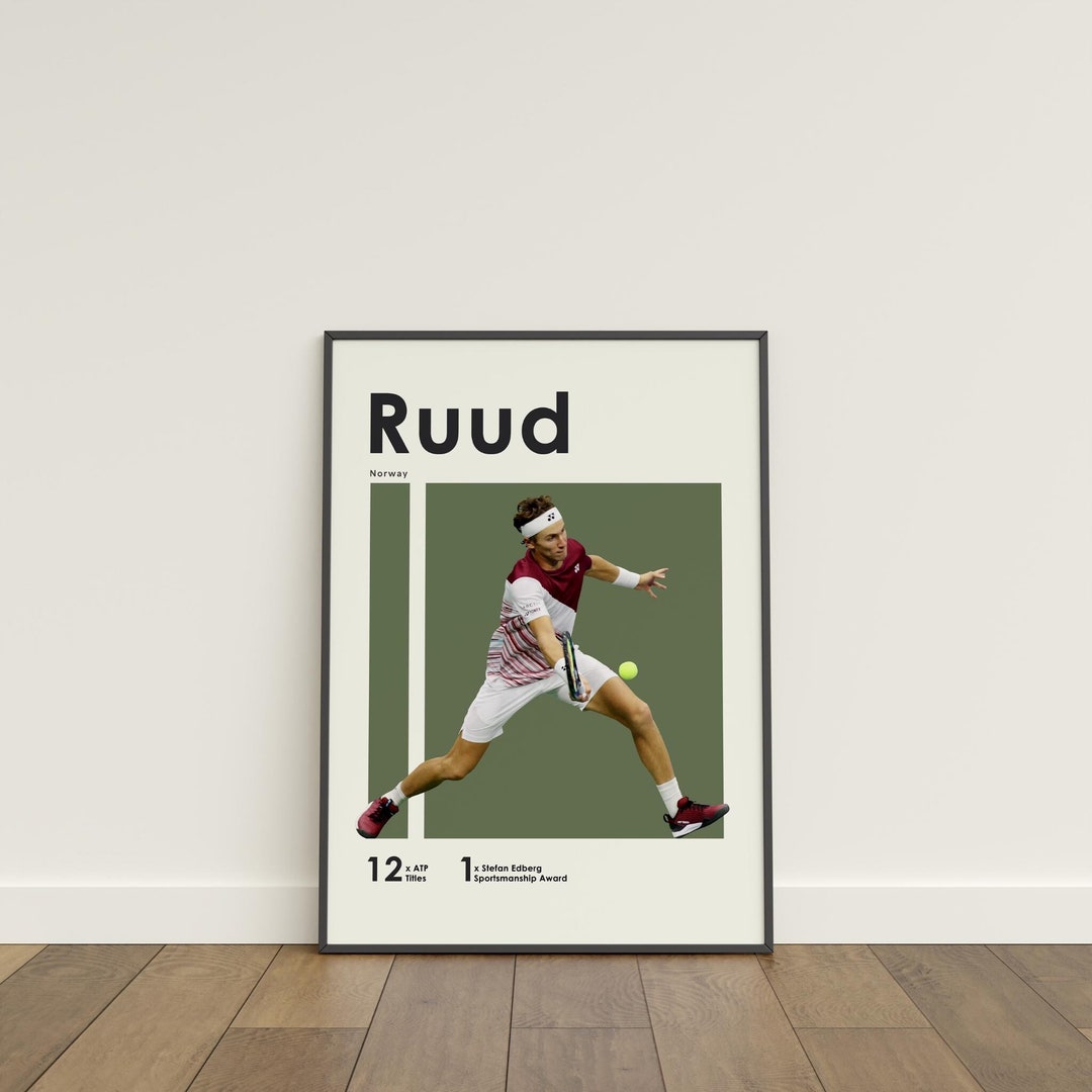 Casper Ruud Poster, Tennis Poster, Tennis Print, Sports Poster, Wall ...