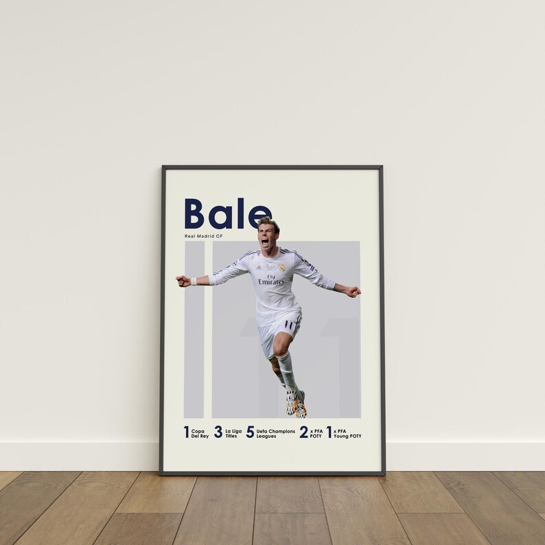 Gareth Bale Poster, Football Poster, Soccer Poster, Sports Poster, Real ...