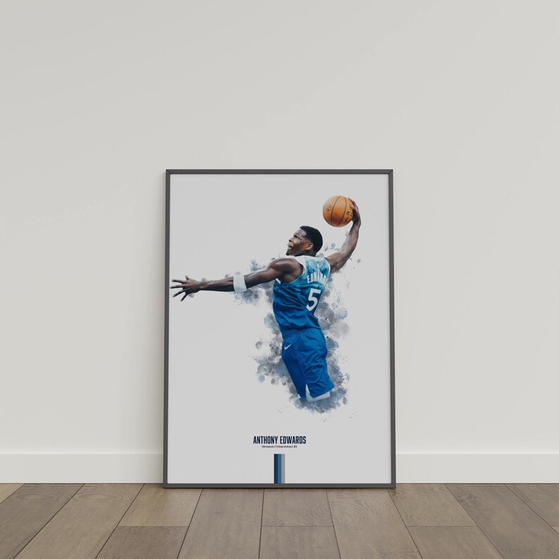 Anthony Edwards Poster, Basketball Poster, NBA Poster, Sports Poster ...