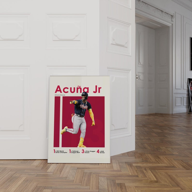 Ronald Acuna Jr. Atlanta Braves Poster: MLB Baseball Wall Art (digital ...
