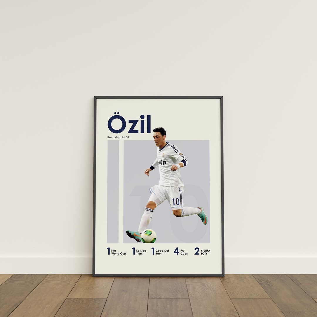 Mesut Ozil Poster, Football Poster, Soccer Poster, Sports Poster, Real ...