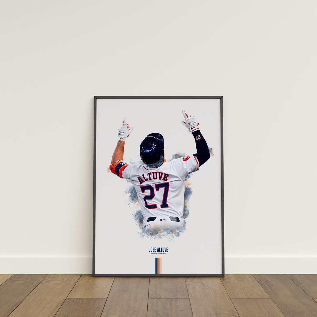 Jose Altuve Poster, Baseball Poster, MLB Poster, Sports Poster, Houston ...