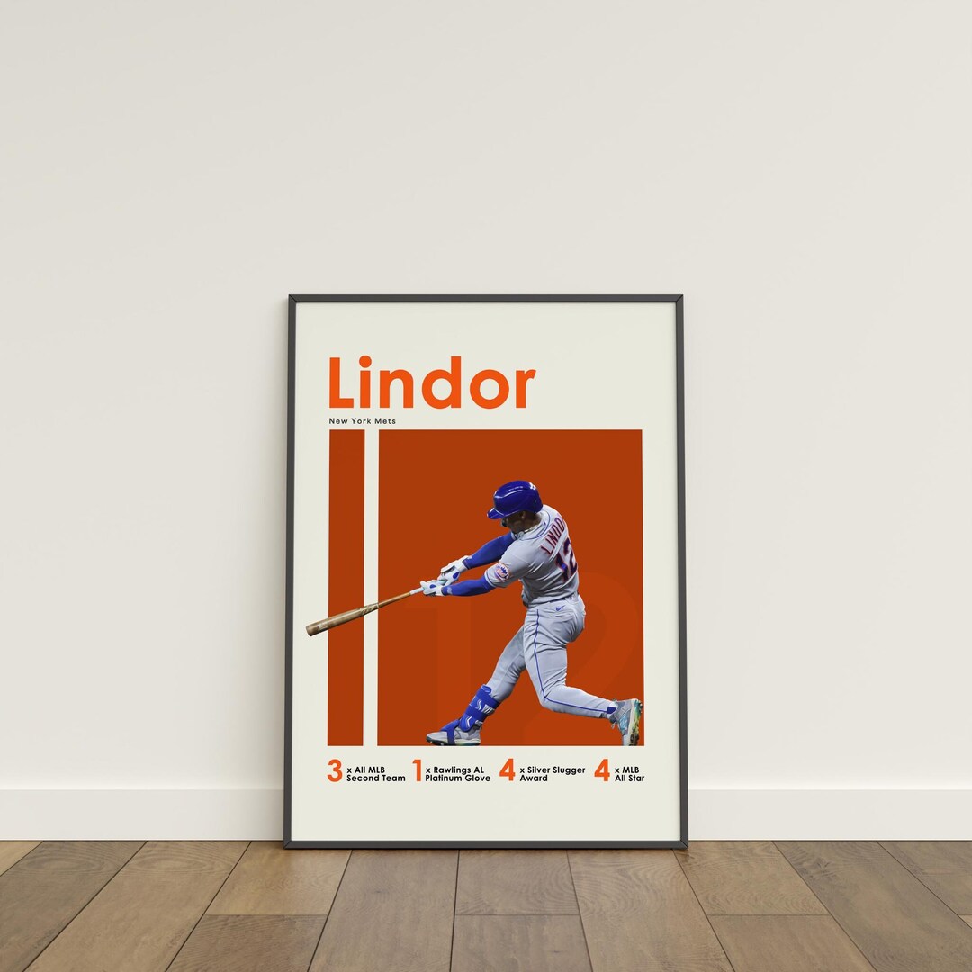 Francisco Lindor Poster, Baseball Poster, MLB Poster, Sports Poster ...