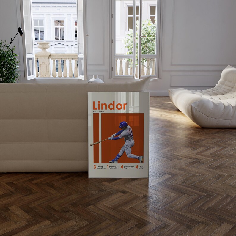 Francisco Lindor Poster, Baseball Poster, MLB Poster, Sports Poster ...