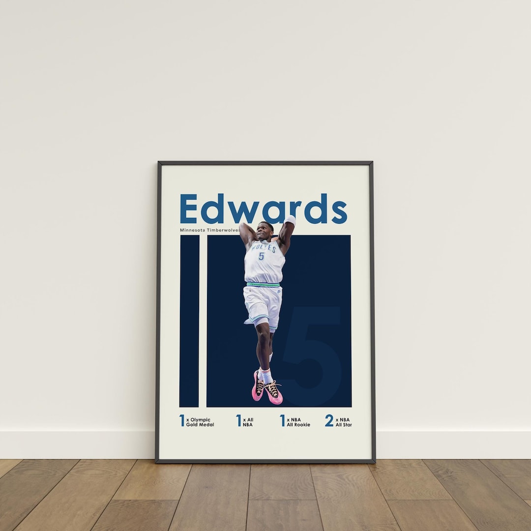 Anthony Edwards Poster, Basketball Poster, NBA Poster, Sports Poster ...