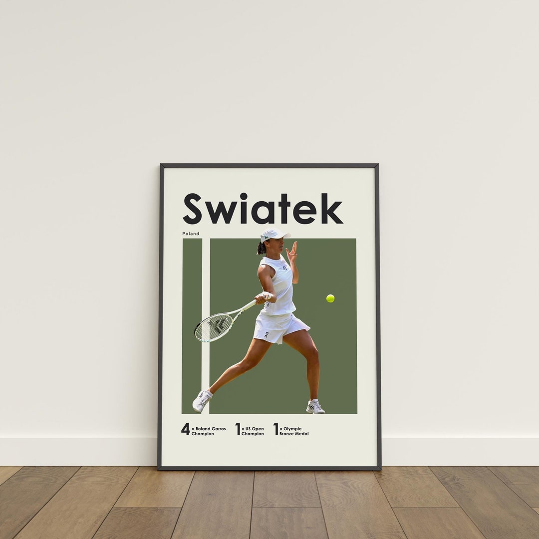 Iga Swiatek Poster, Tennis Poster, Tennis Print, Sports Poster, Wall ...