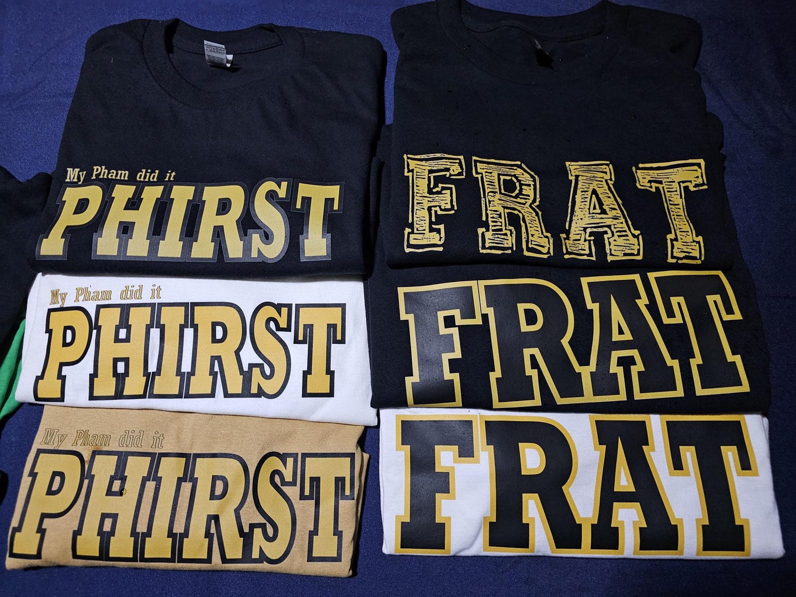 Frat Gear in Black and Gold - Etsy