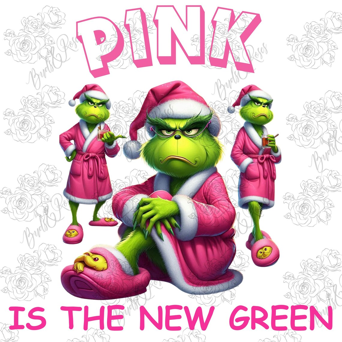 Pink is the New Green, Grinch PNG, Pink Christmas SVG, Grinch Christmas ...
