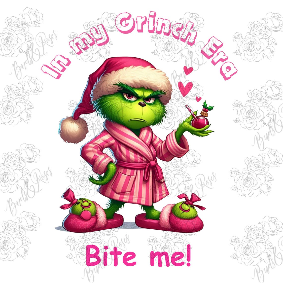 In My Grinch Era, Bite Me, SVG, PNG, Pink Christmas Png, Grinch ...