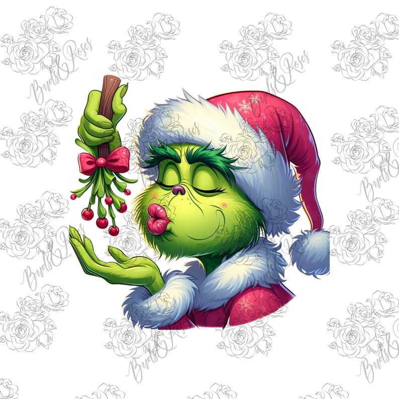 Digital, Grinch Kisses, PNG, Pink Christmas, Grinch Christmas Png ...