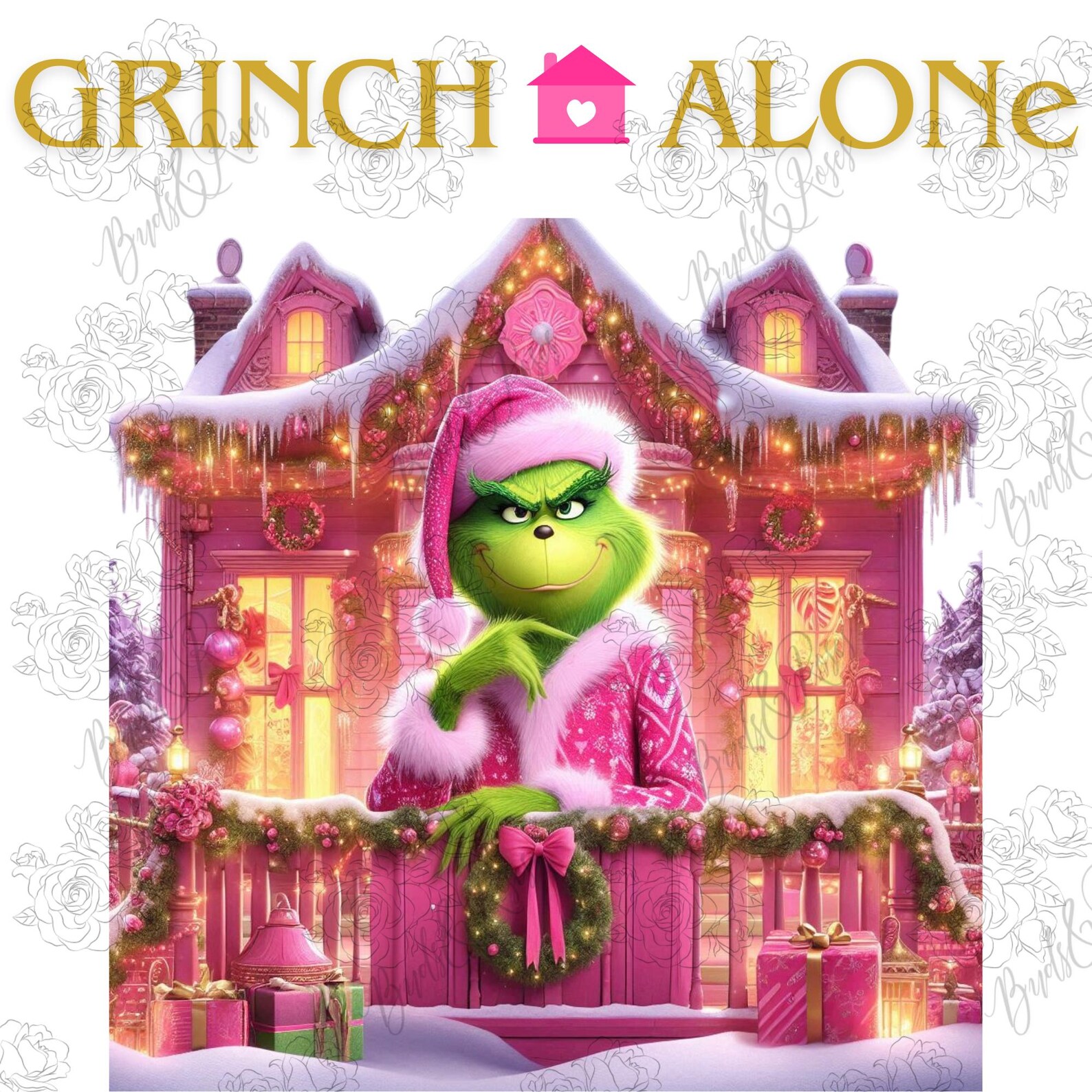 Digital, Grinch Home Alone, SVG, PNG, Pink Christmas Svg, Grinch ...