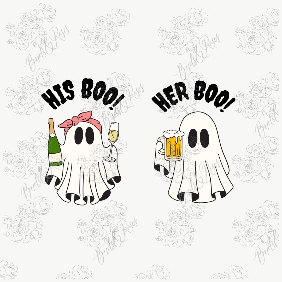 Digital His and Hers Halloween, His Boo, Her Boo, Halloween SVG ...