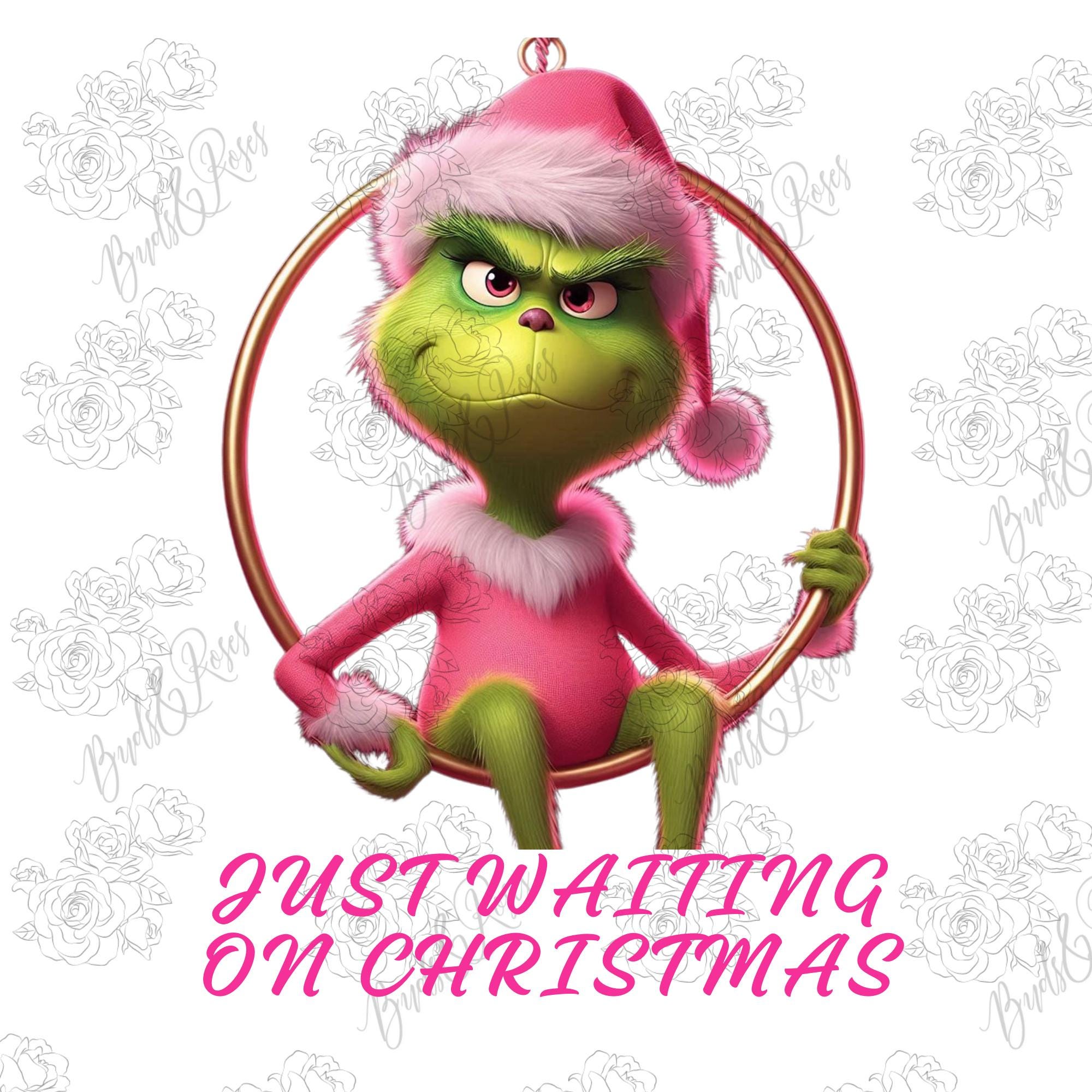 Digital, Grinch Waiting on Christmas, SVG, PNG, Pink Christmas Svg ...