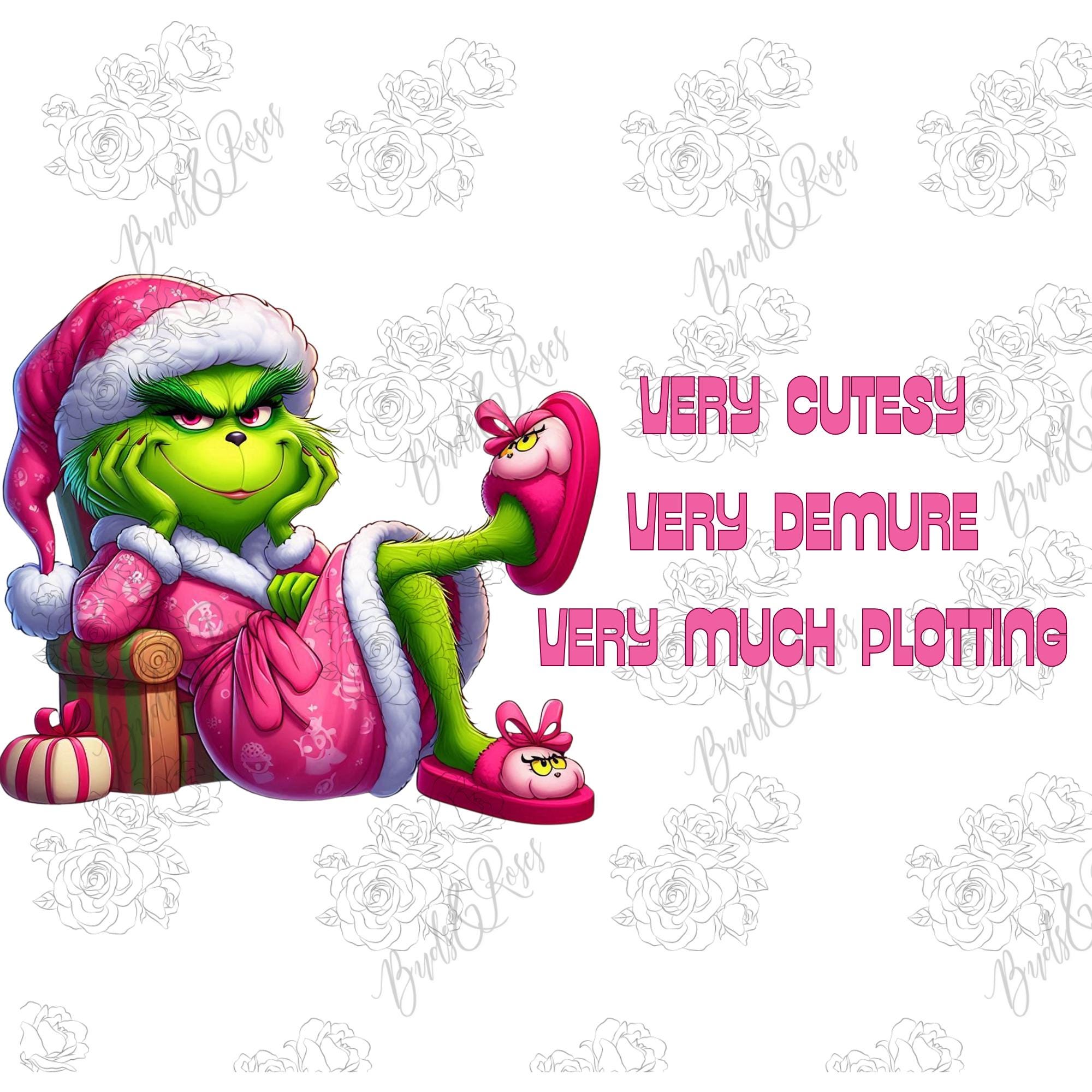 Very Cutesy, Very Demure, Very Much Plotting Svg Png, Bougie Grinch Svg ...