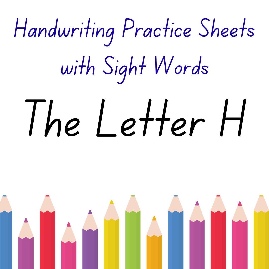 Handwriting Practice Sheet - the Letter H - Instant Downloadable ...
