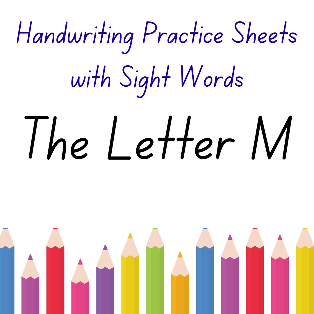 Handwriting Practice Sheet - the Letter M - Instant Downloadable ...