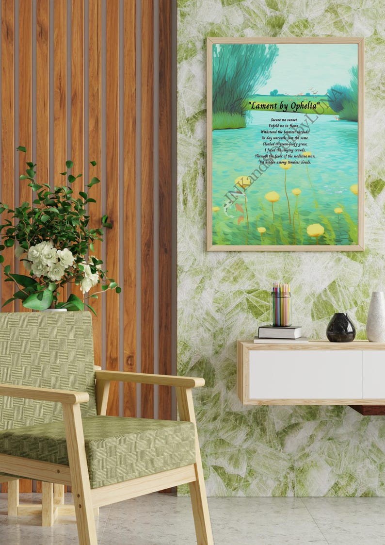 Lament by Ophelia: Digital Download Poem in A4 and A3 | Wall Art Print ...