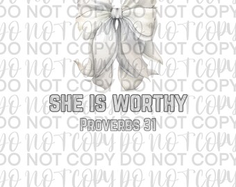 She is Worthy PNG - Etsy