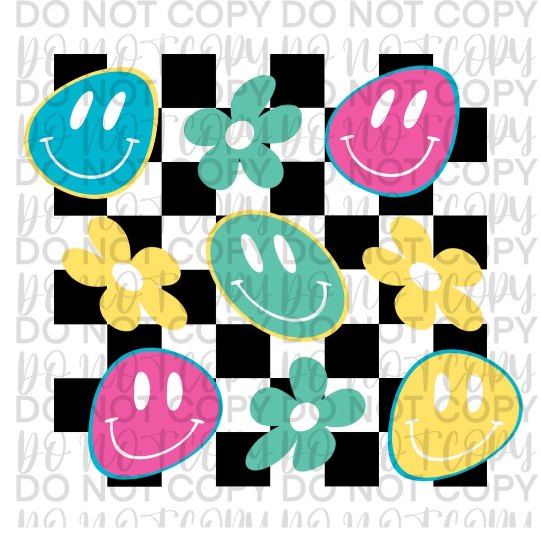 Retro Smiley Face PNG - Etsy