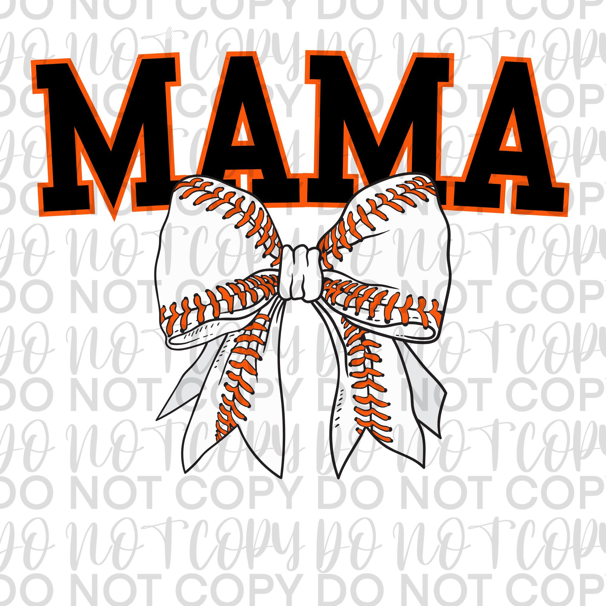 Customizable Mama With Baseball Bow PNG - Etsy