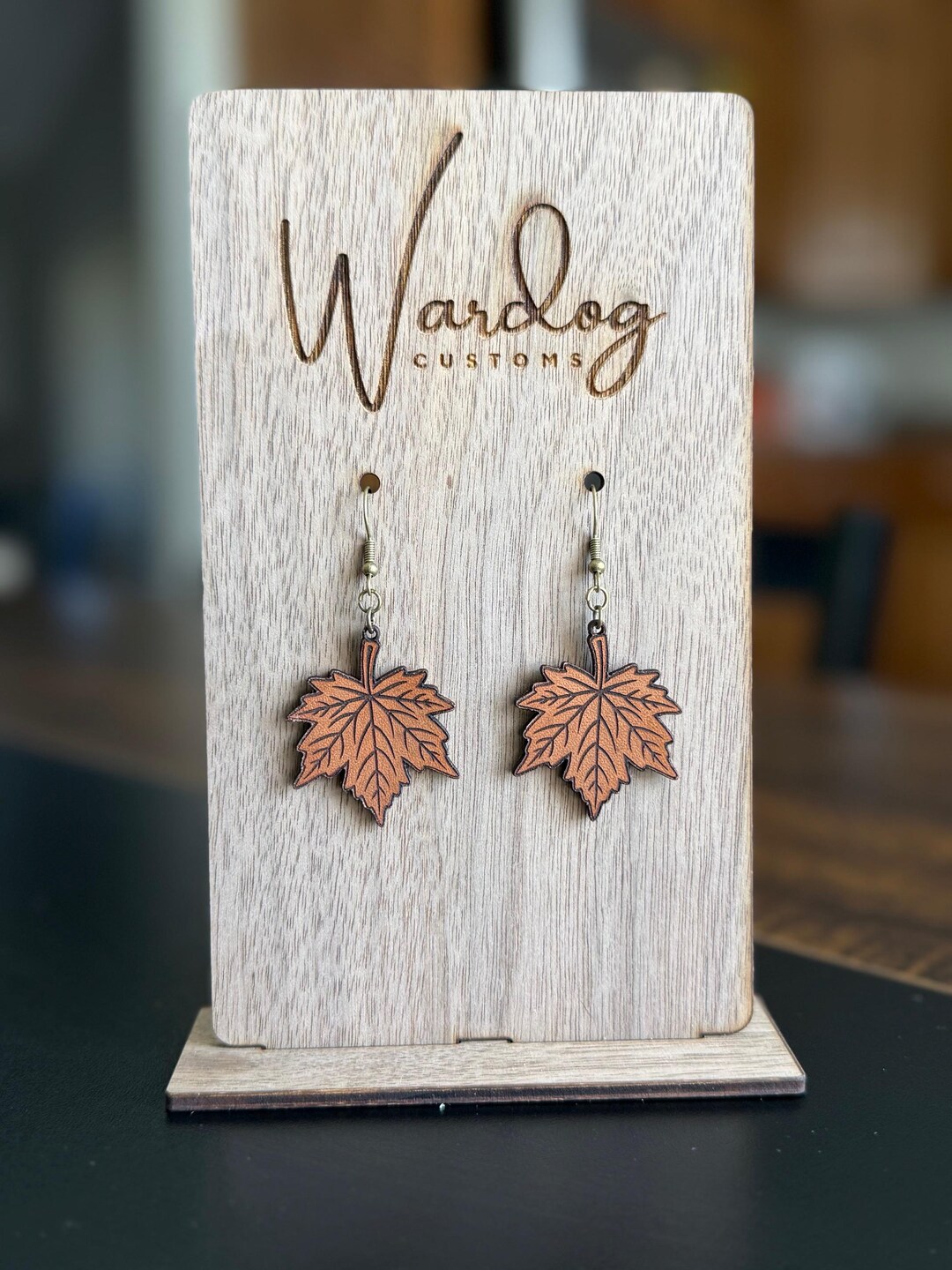 Leather Autumn Leaf Earrings - Etsy