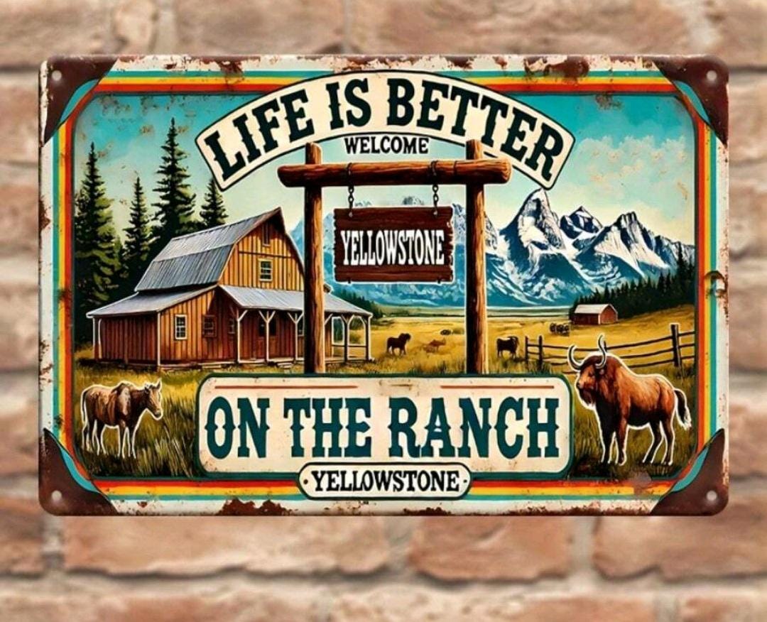"life is Better on the Ranch" Retro Style Metal Sign - Etsy
