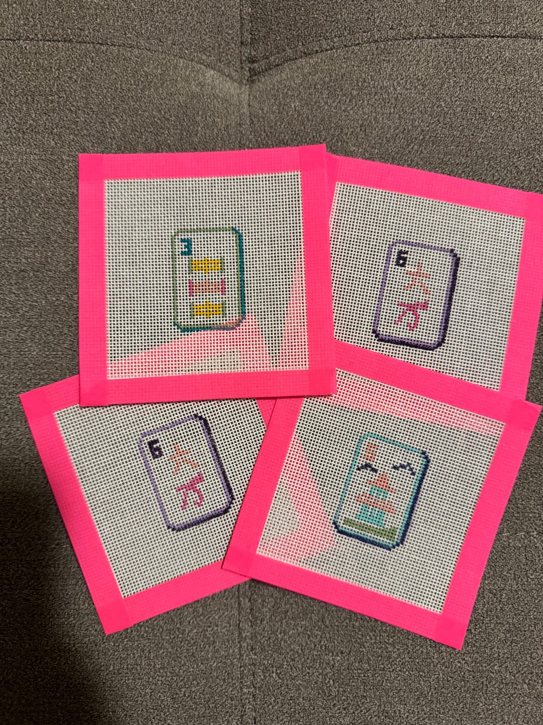 Mahjong Tile Needlepoint Canvas | Mini-mahjong Needlepoint Canvas - Etsy