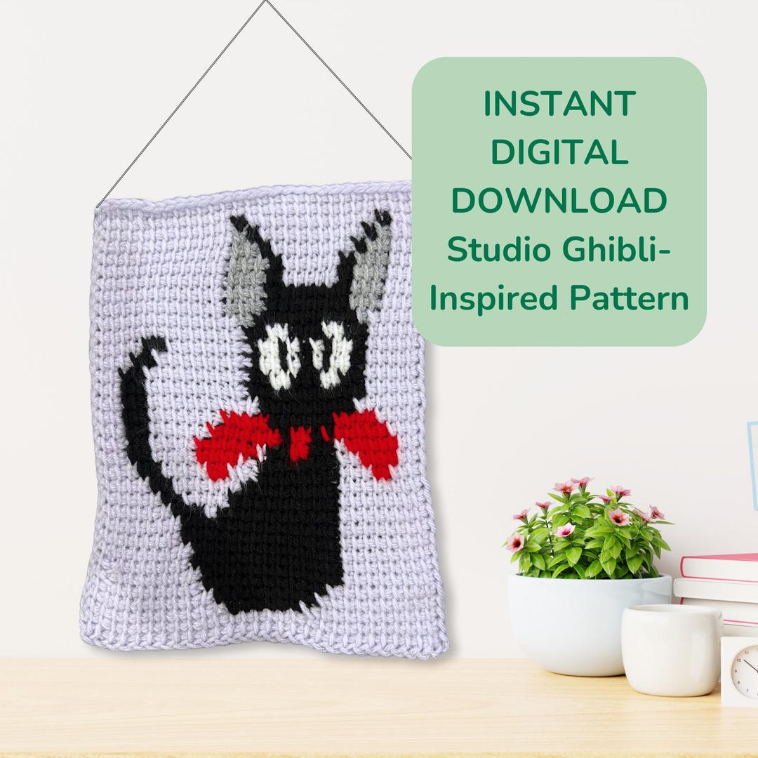 Ghibli Inspired Tunisian Crochet Tapestry Pattern DIY Anime Gift for ...