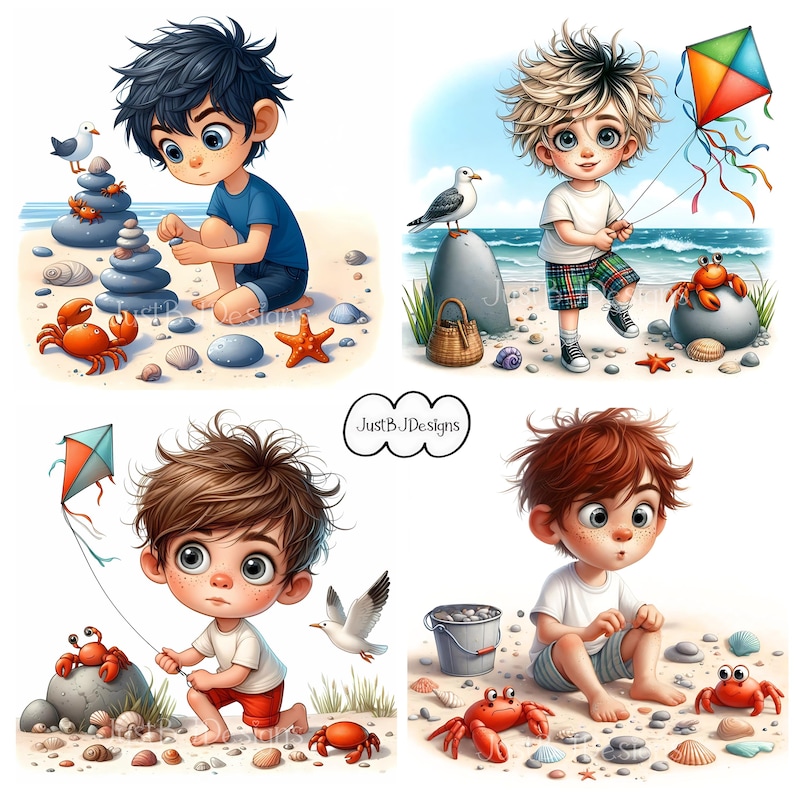 Summer Kids Clipart Bundle: Whimsical High-resolution Images ...