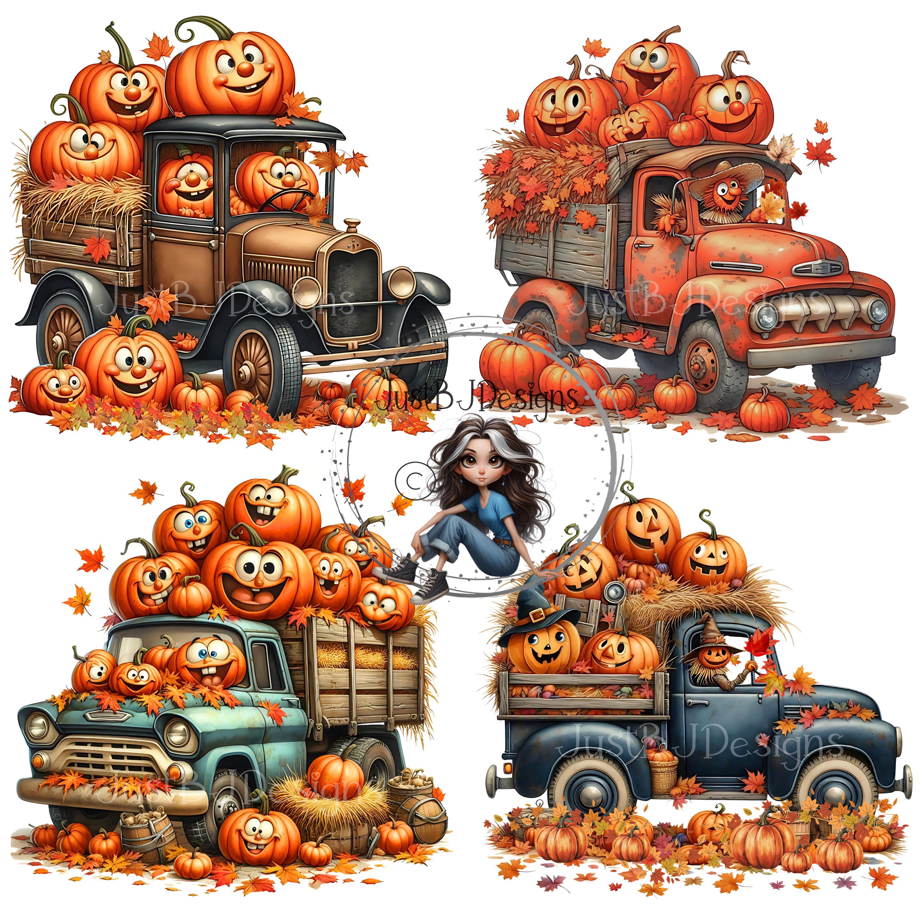 Whimsical Halloween Pumpkin Clipart: 25 High-res Images (commercial Use ...