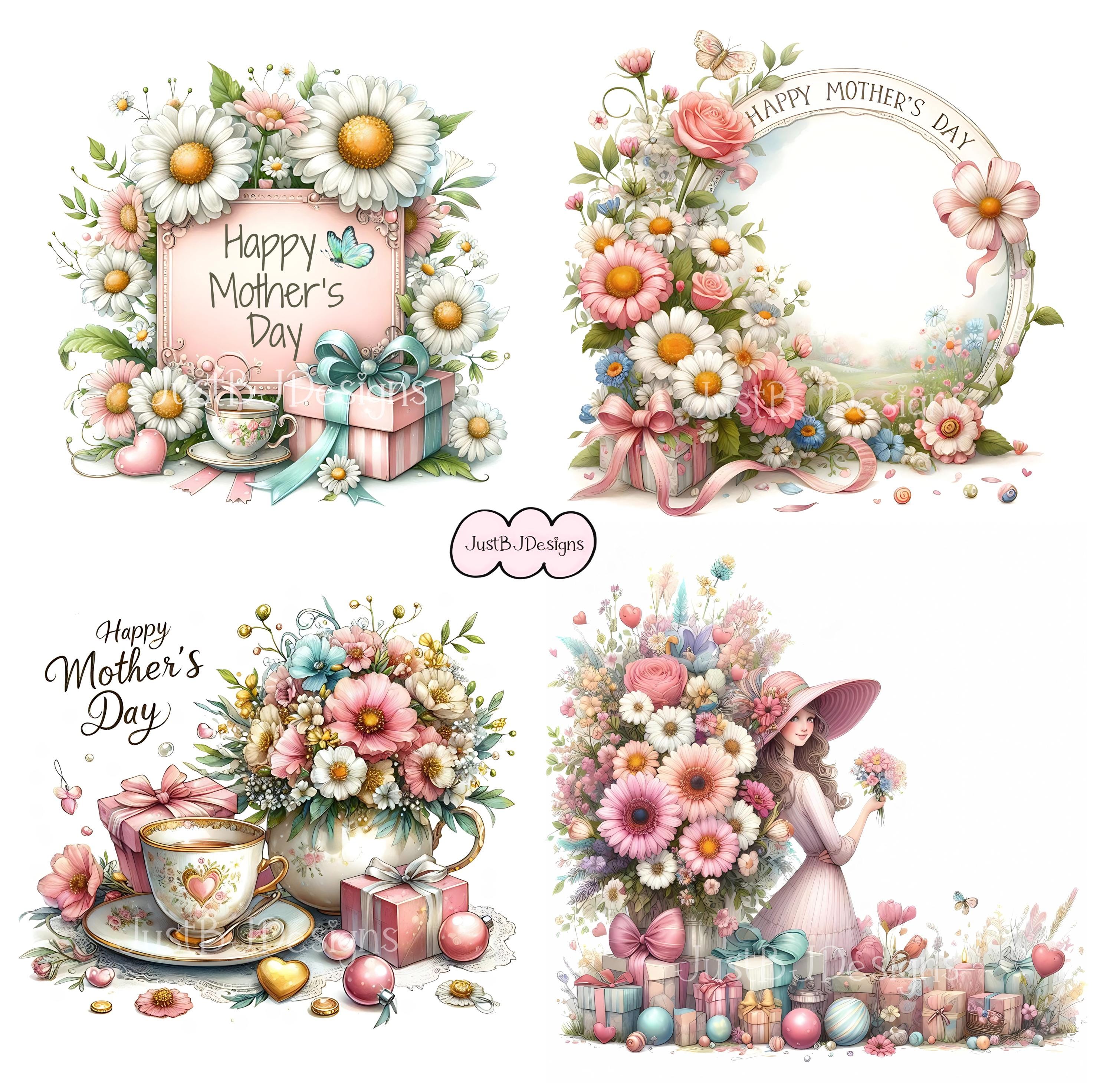 Whimsical Mother's Day Clipart: High-resolution Images (commercial ...