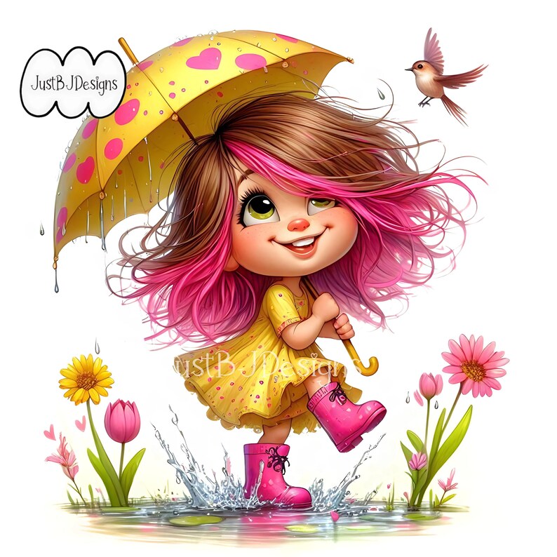 Whimsical Quirky Spring Kids - 30 Clipart Bundle - High Resolution ...