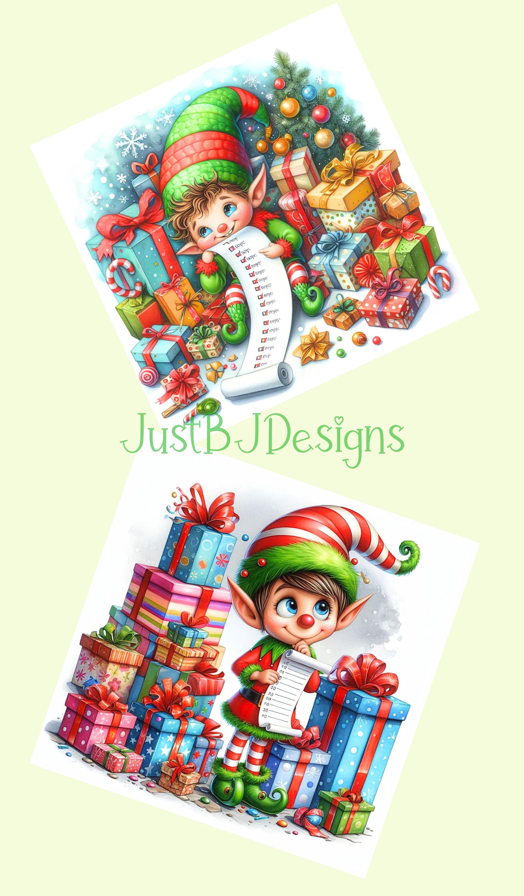 Christmas Elf Clipart Cute Christmas Elf Clipart Bundle 13 High-quality ...
