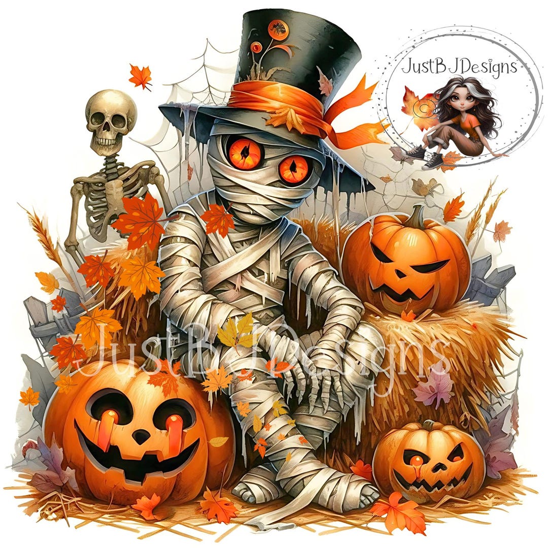 Halloween Whimsical Mummy Clipart - 15 High Resolution Images ...