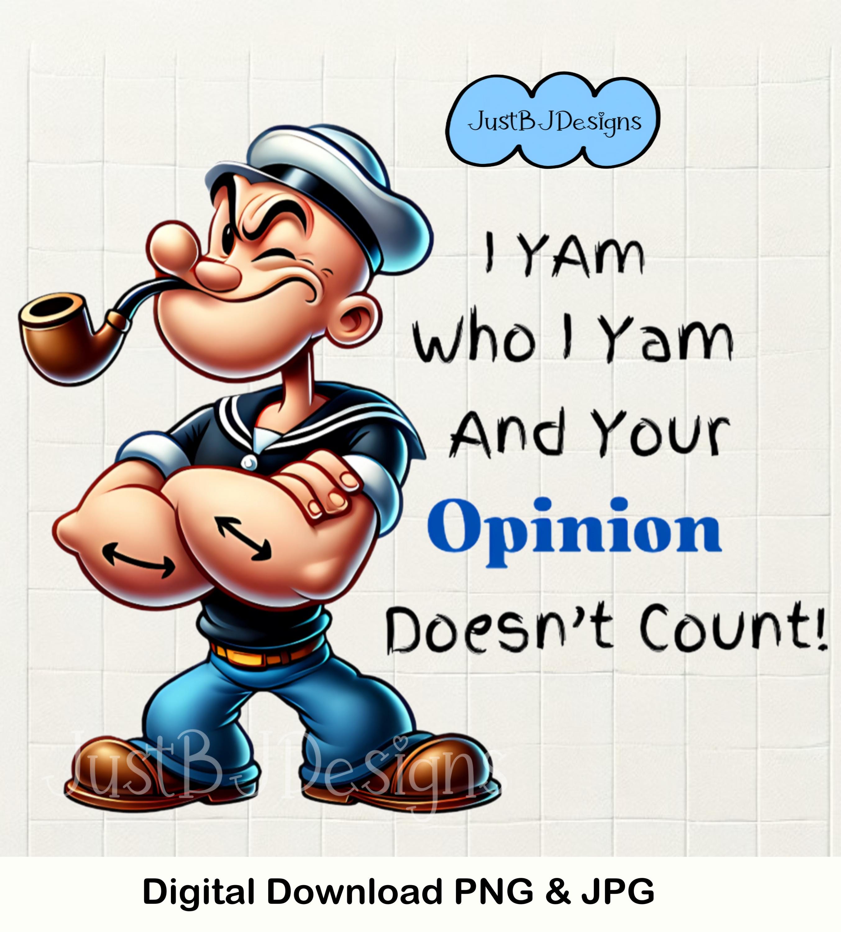 Funny Popeye Digital Print - High Resolution Transparent PNG Image ...