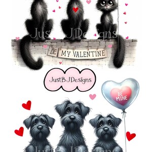 Whimsical Dog and Cat Valentine - 14 High Resolution Images ...