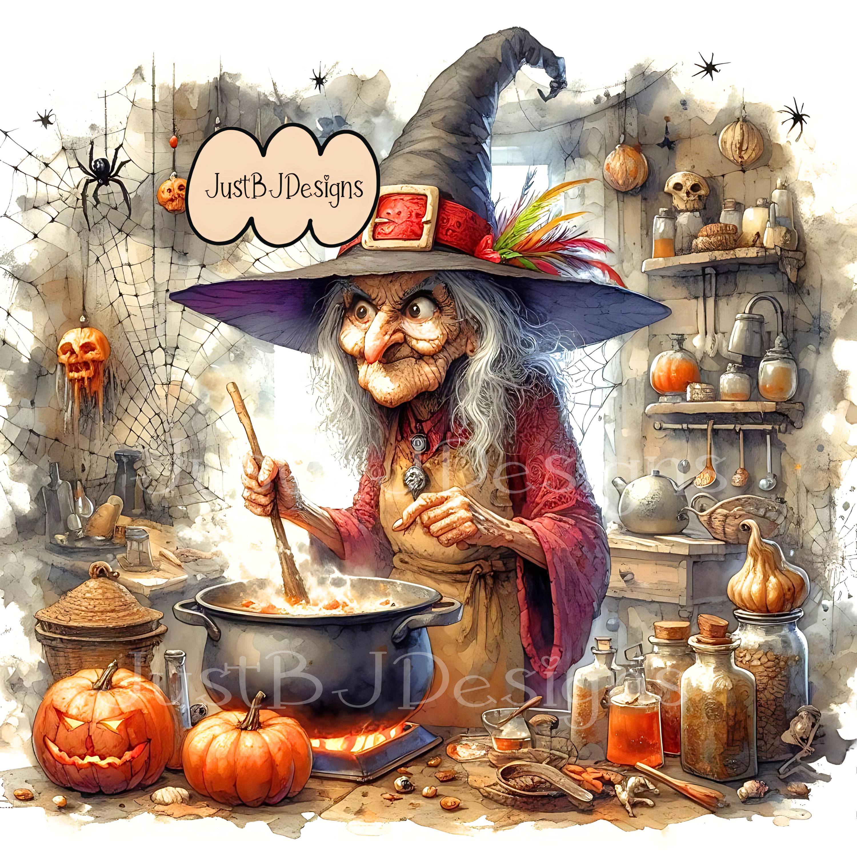 Halloween Whimsical Old Hag Clipart - 20 High Resolution Images ...