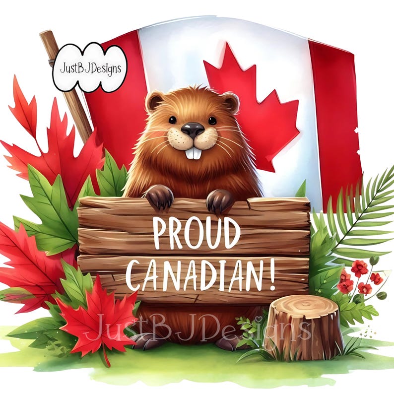 Canada Day Beaver Clipart - 10 High Resolution Watercolor Images ...