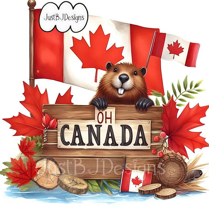 Canada Day Beaver Clipart - 10 High Resolution Watercolor Images ...
