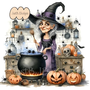 Halloween Whimsical Old Hag Clipart - 20 High Resolution Images ...