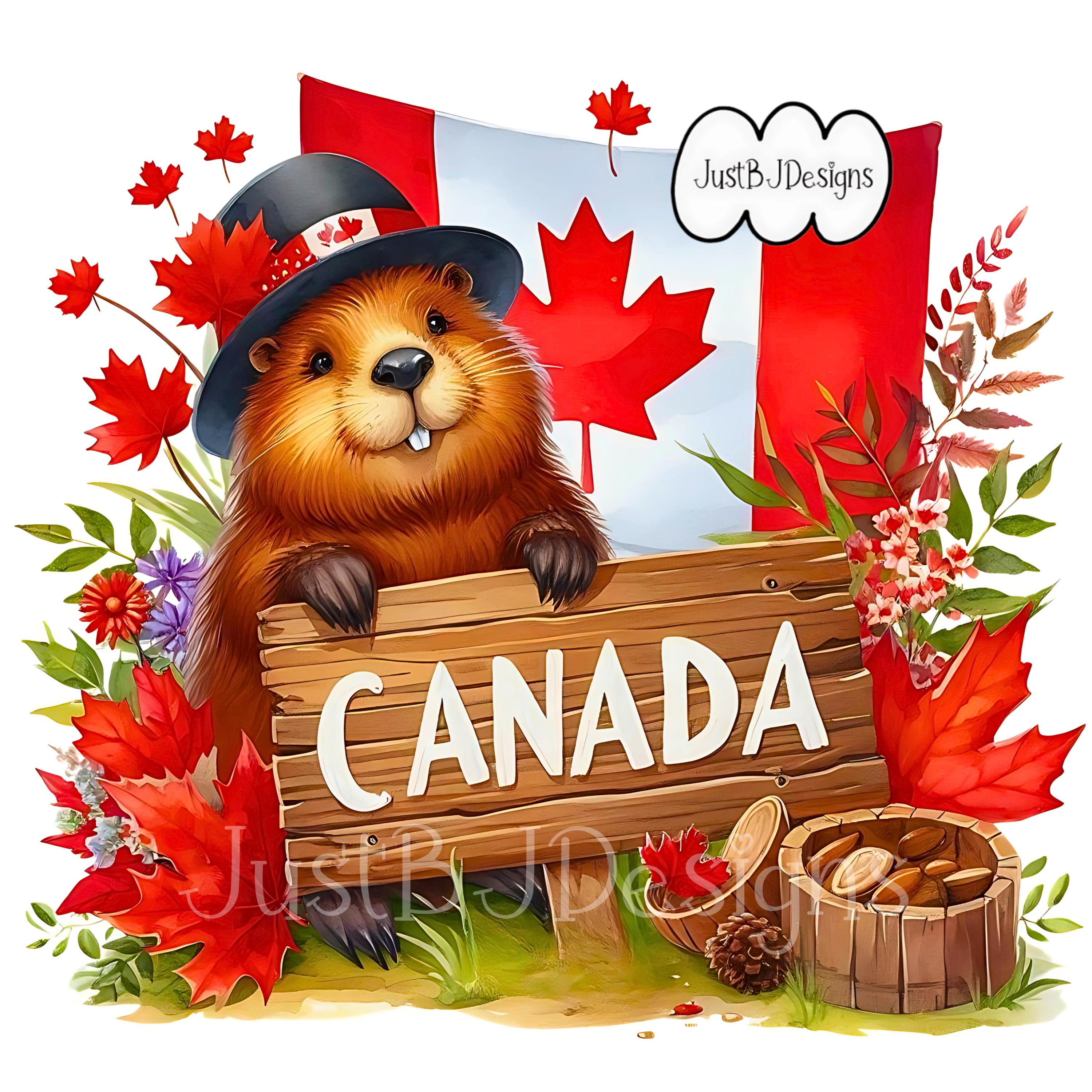 Canada Day Beaver Clipart - 10 High Resolution Watercolor Images ...