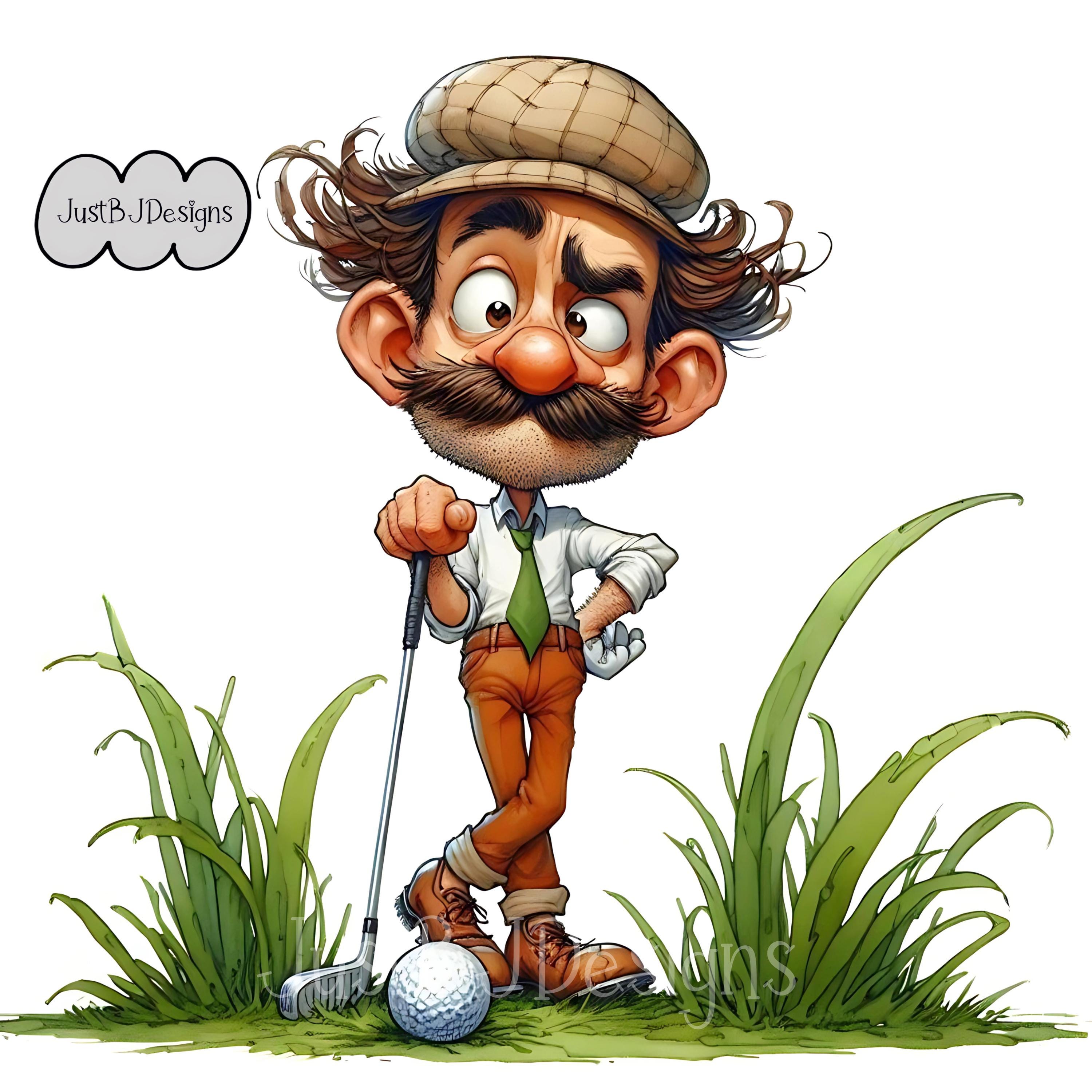 Quirky Whimsical Golfer Men Clipart- 20 High Resolution Images ...