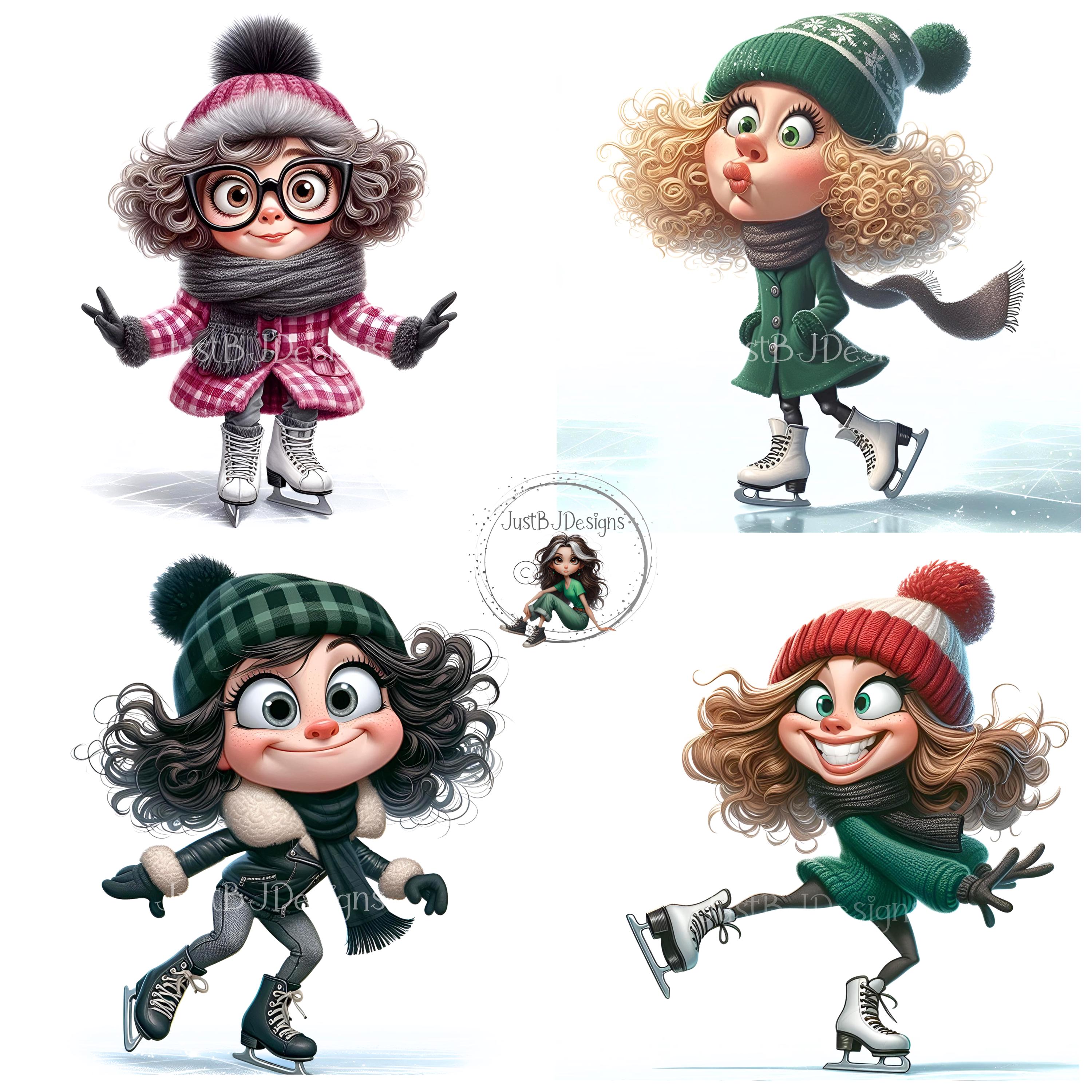 Whimsical Ice-skating Girl Clipart - 20 High Resolution Images ...