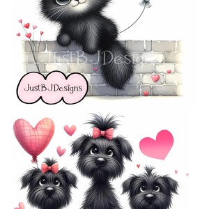 Whimsical Dog and Cat Valentine - 14 High Resolution Images ...