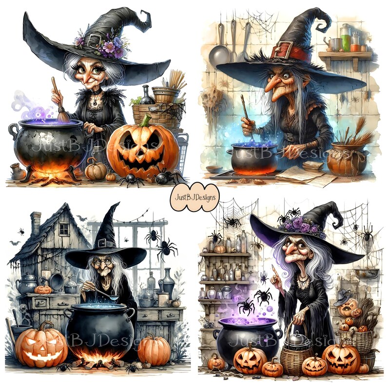 Halloween Whimsical Old Hag Clipart - 20 High Resolution Images ...