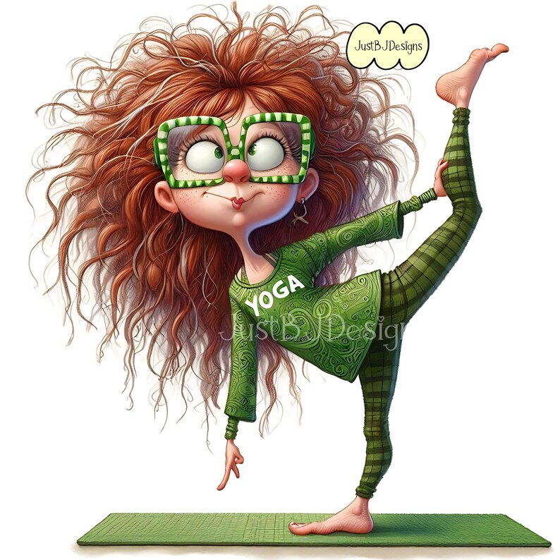 Whimsy Quirky Yoga Girl - Yoga Clipart - 15 High Resolution Quality ...