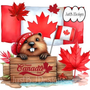 Canada Day Beaver Clipart - 10 High Resolution Watercolor Images ...