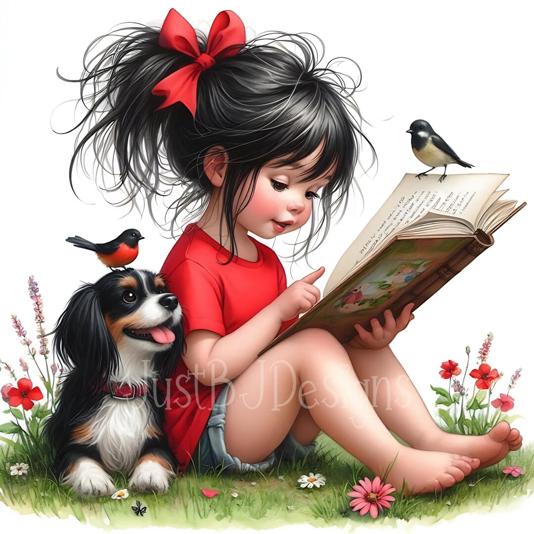 Whimsical Little Girl Reading to Her Pet - 10 High-quality Images ...
